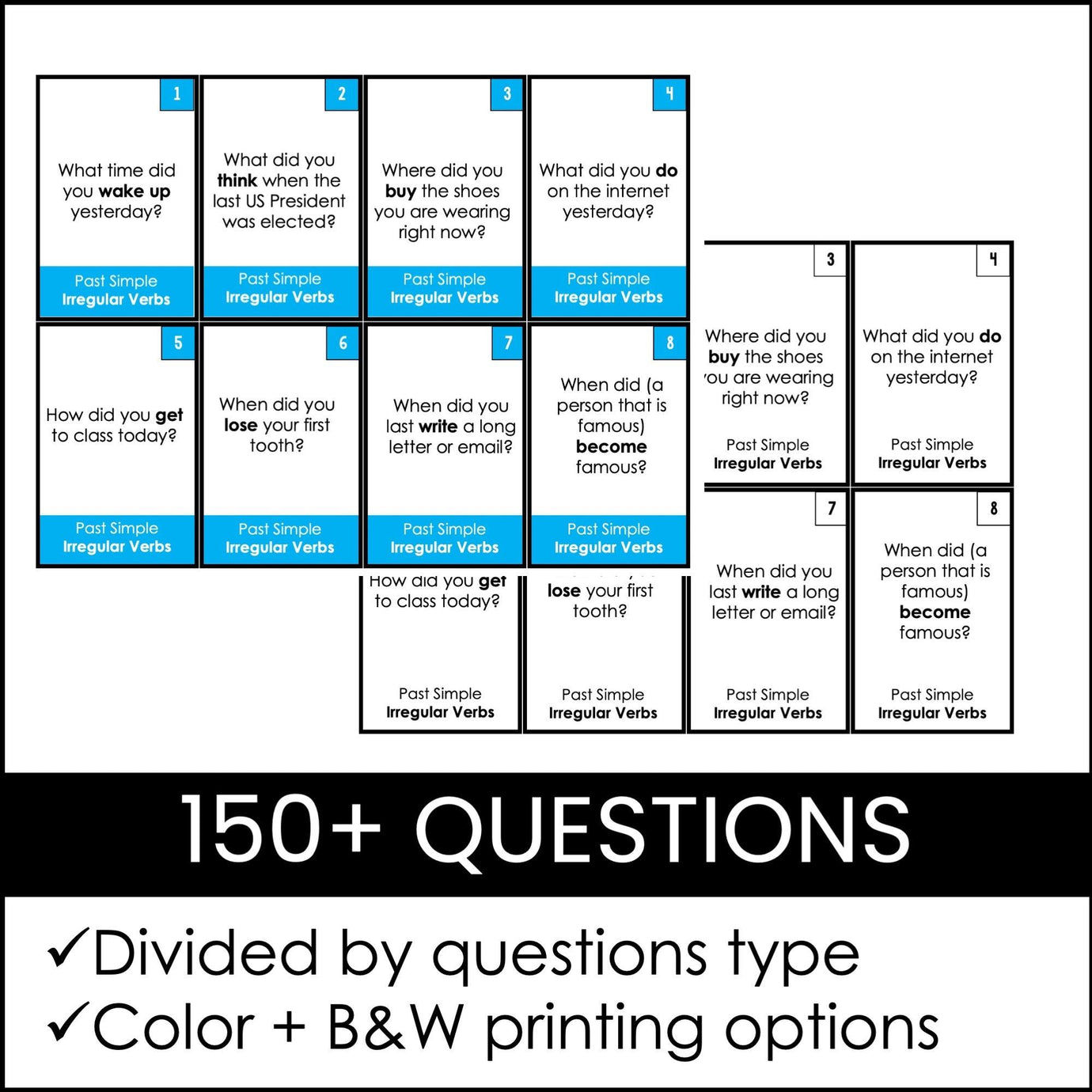 Past Simple & Present Perfect Conversation Question Cards