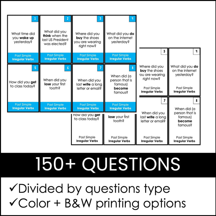 Past Simple & Present Perfect Conversation Question Cards