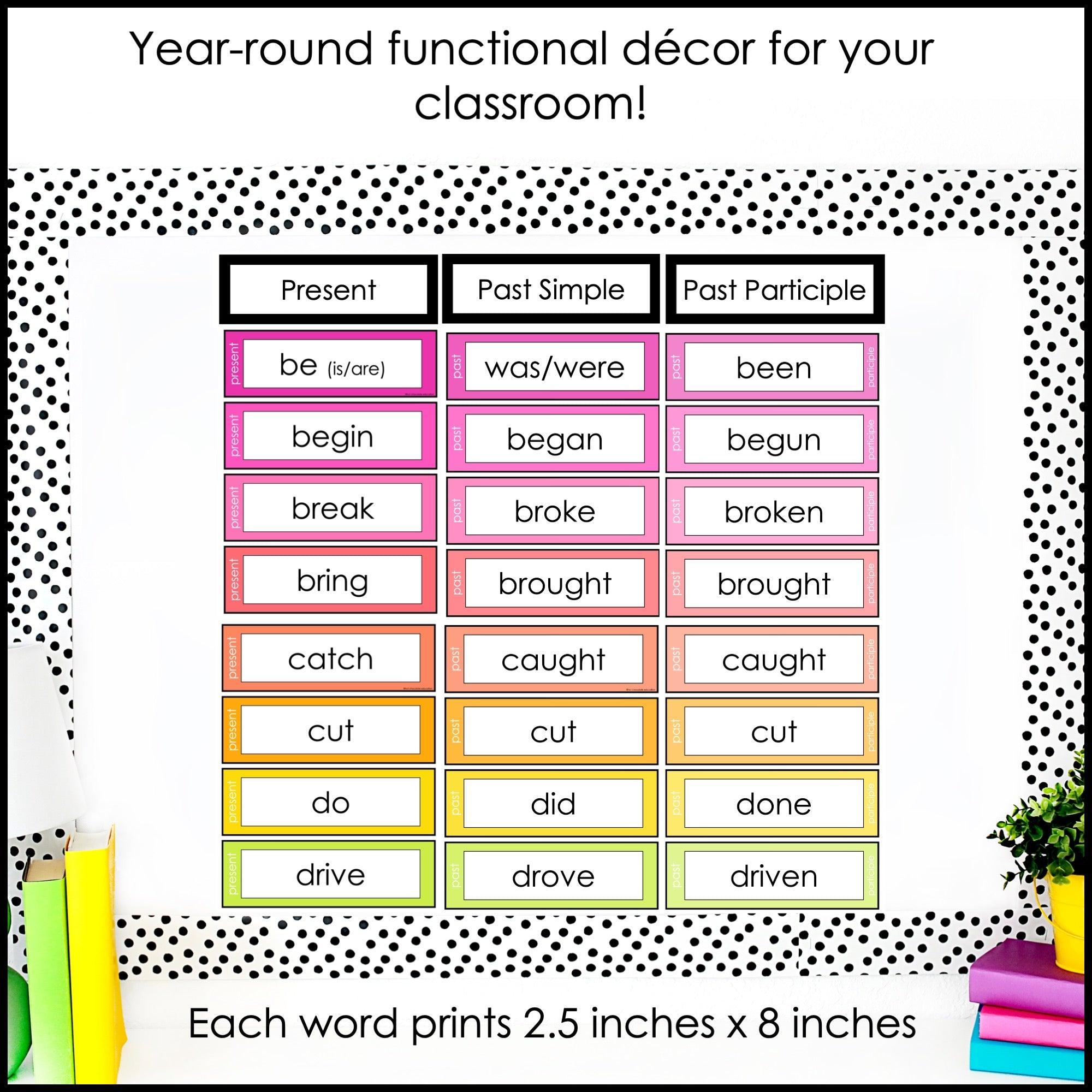 Irregular Verb Bulletin Board - Word Wall Posters