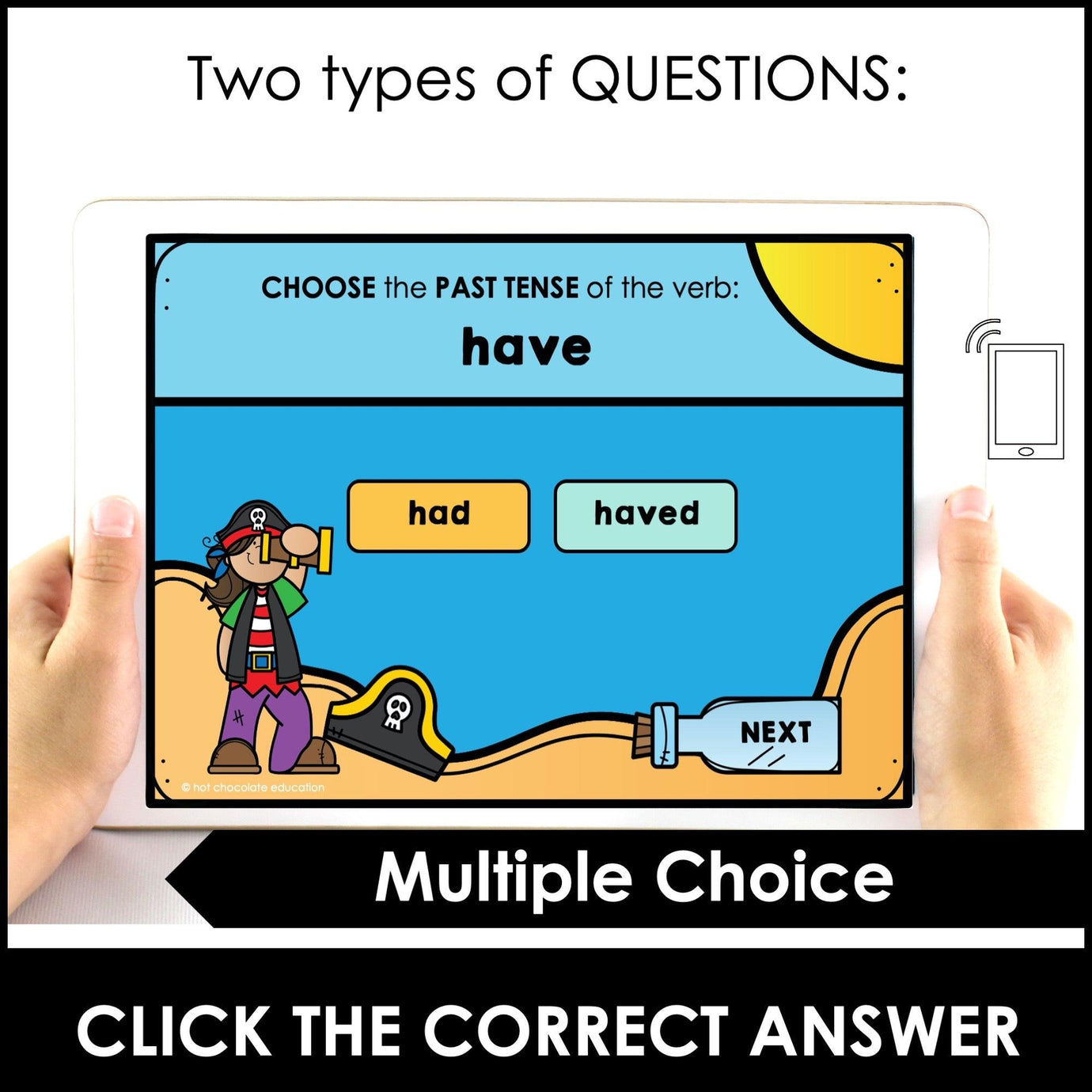 Past Tense Verb Boom Cards | Find the Treasure Game