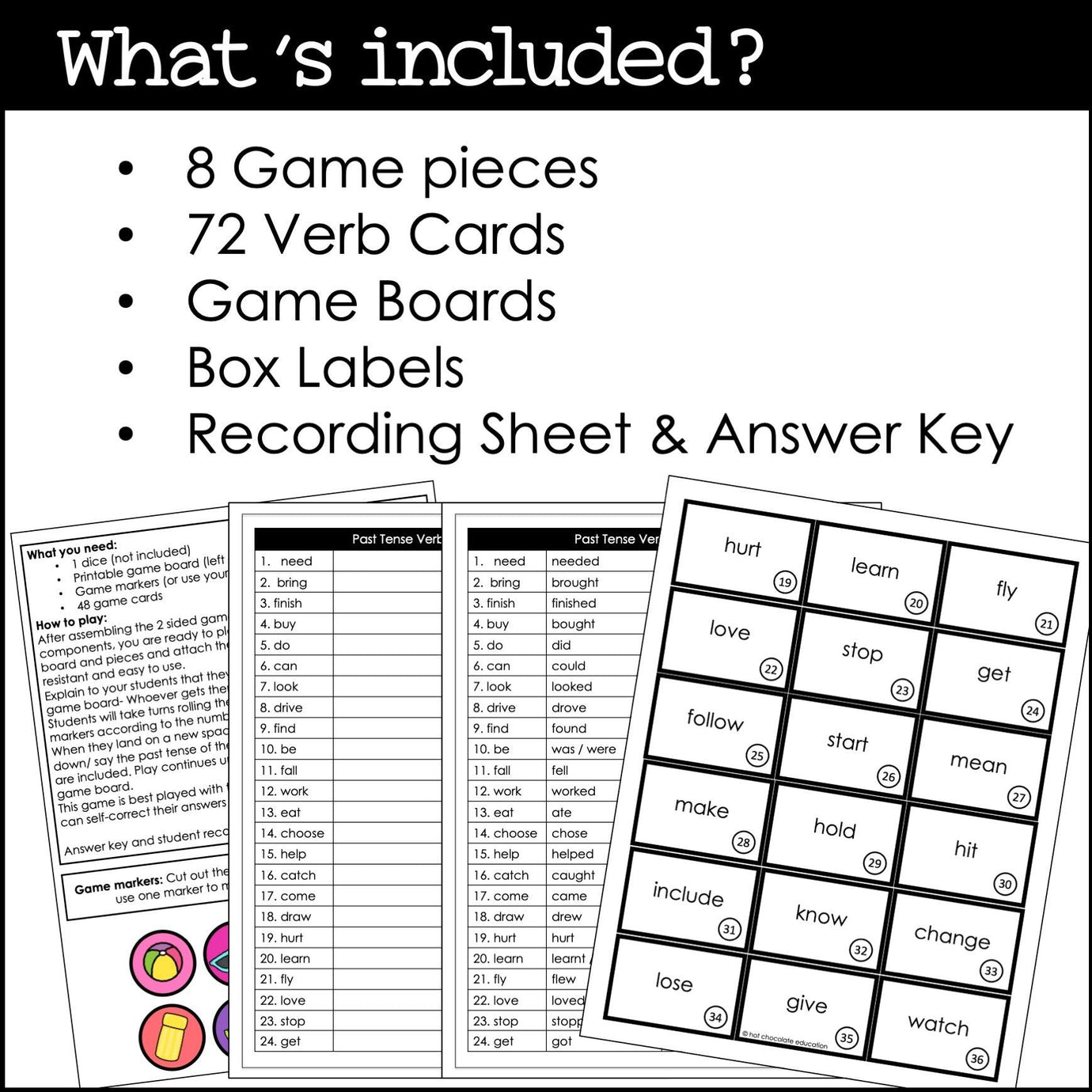 Verb Change Board Game - Regular & Irregular Verbs