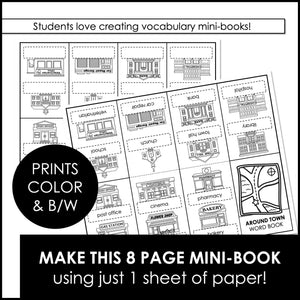 Places & Buildings in a Town Vocabulary Building Mini-Book – Hot ...