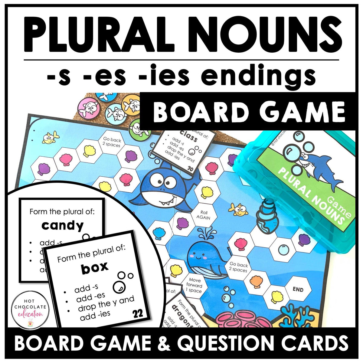 Plural Noun Spelling - Board Game for s, -es, -ies – Hot Chocolate ...