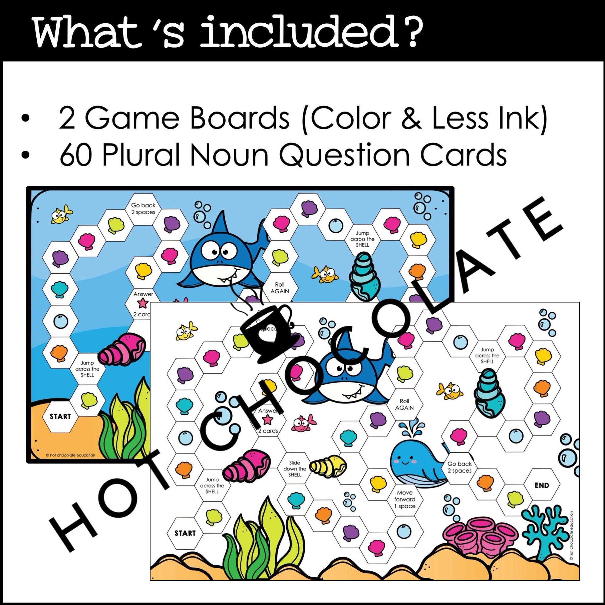 Plural Noun Spelling - Board Game for s, -es, -ies – Hot Chocolate ...