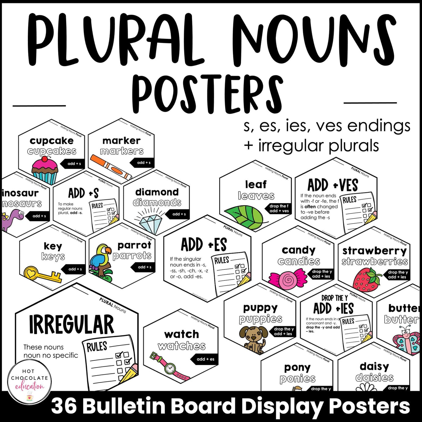 Plural Noun Spelling Posters - Bulletin Board