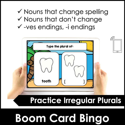 Plural Nouns with Irregular Spelling Rules - Boom Cards – Hot Chocolate ...