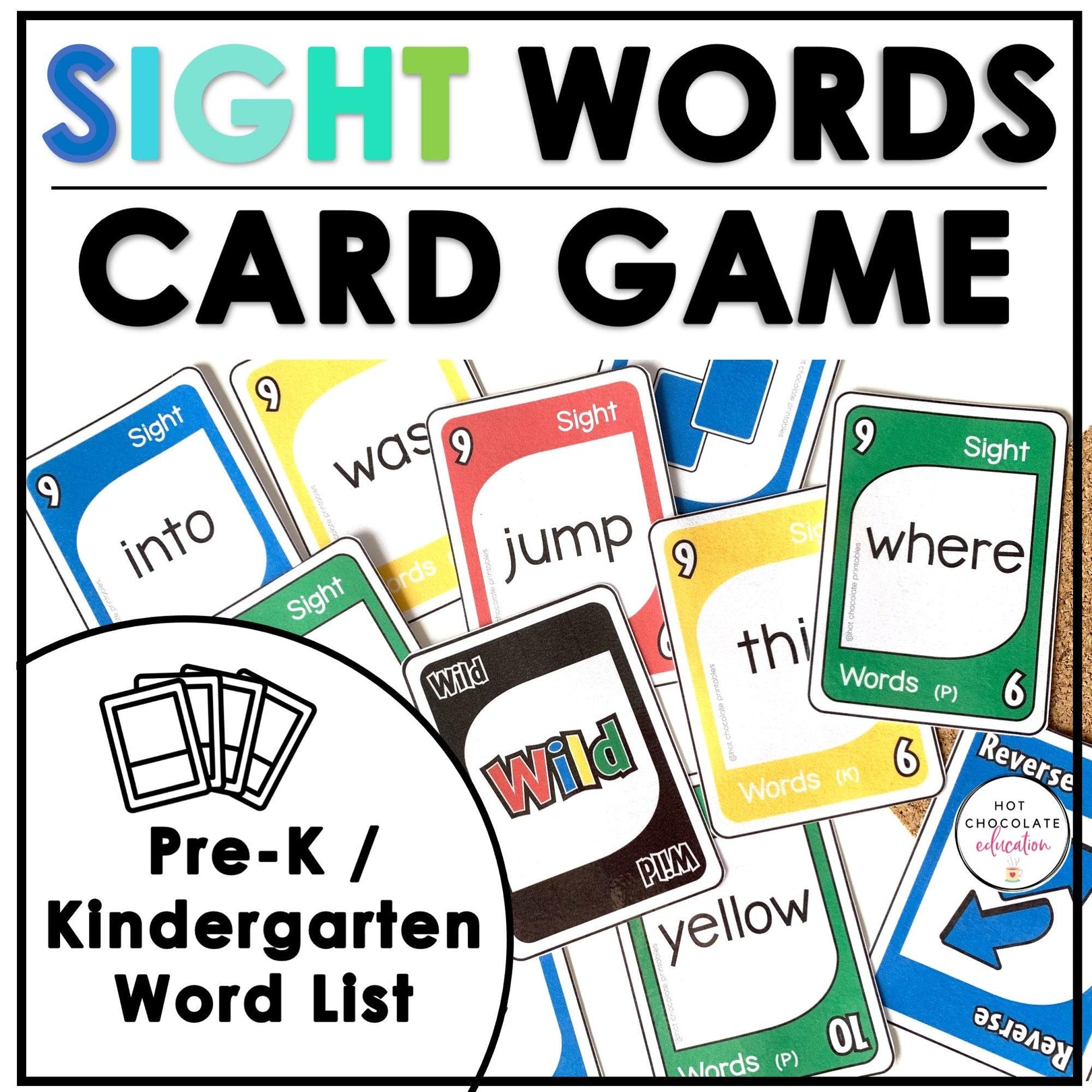 Pre-Primer Sight Word Card Game for Pre-K and Kindergarten