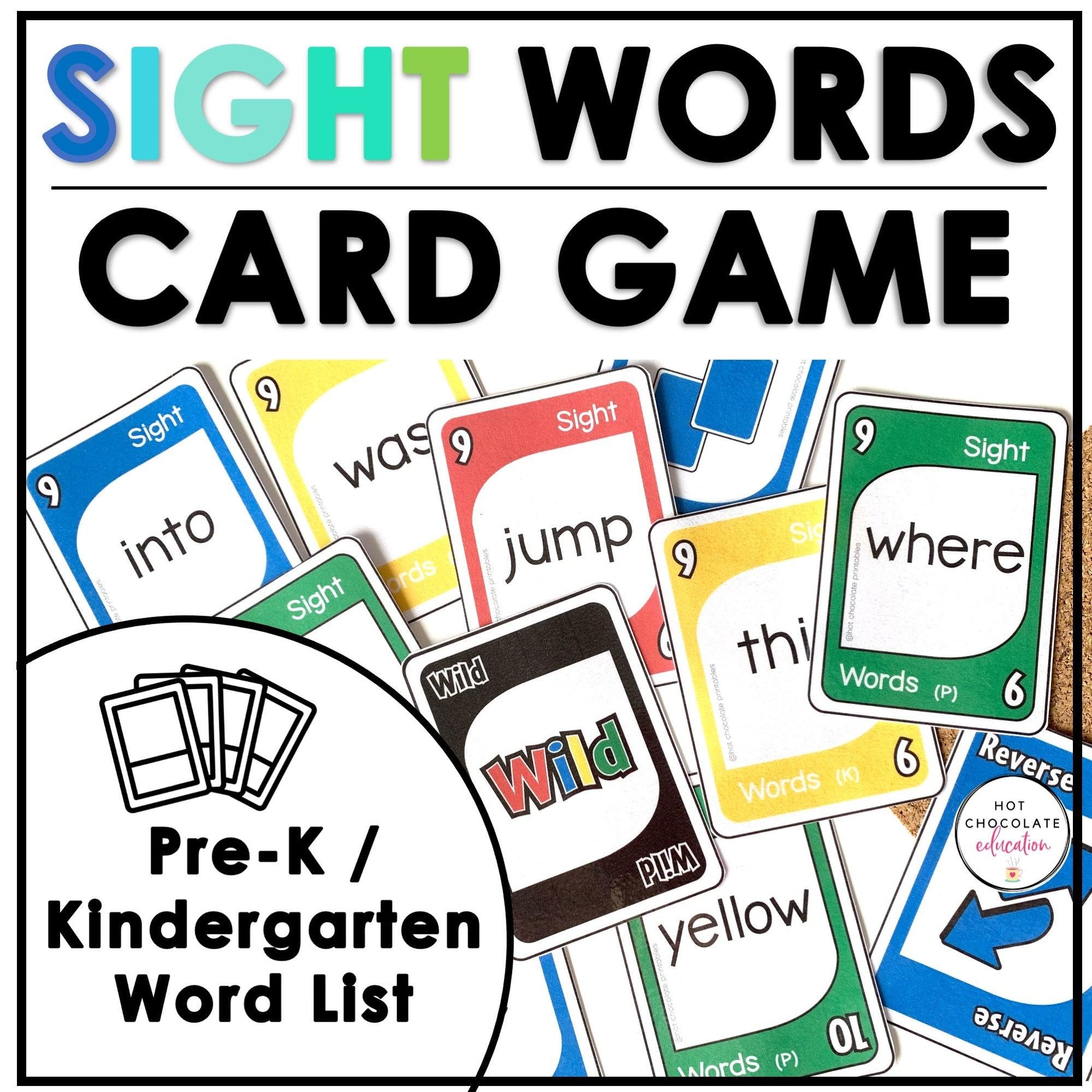 Pre-Primer Sight Word Card Game for Pre-K and Kindergarten – Hot ...