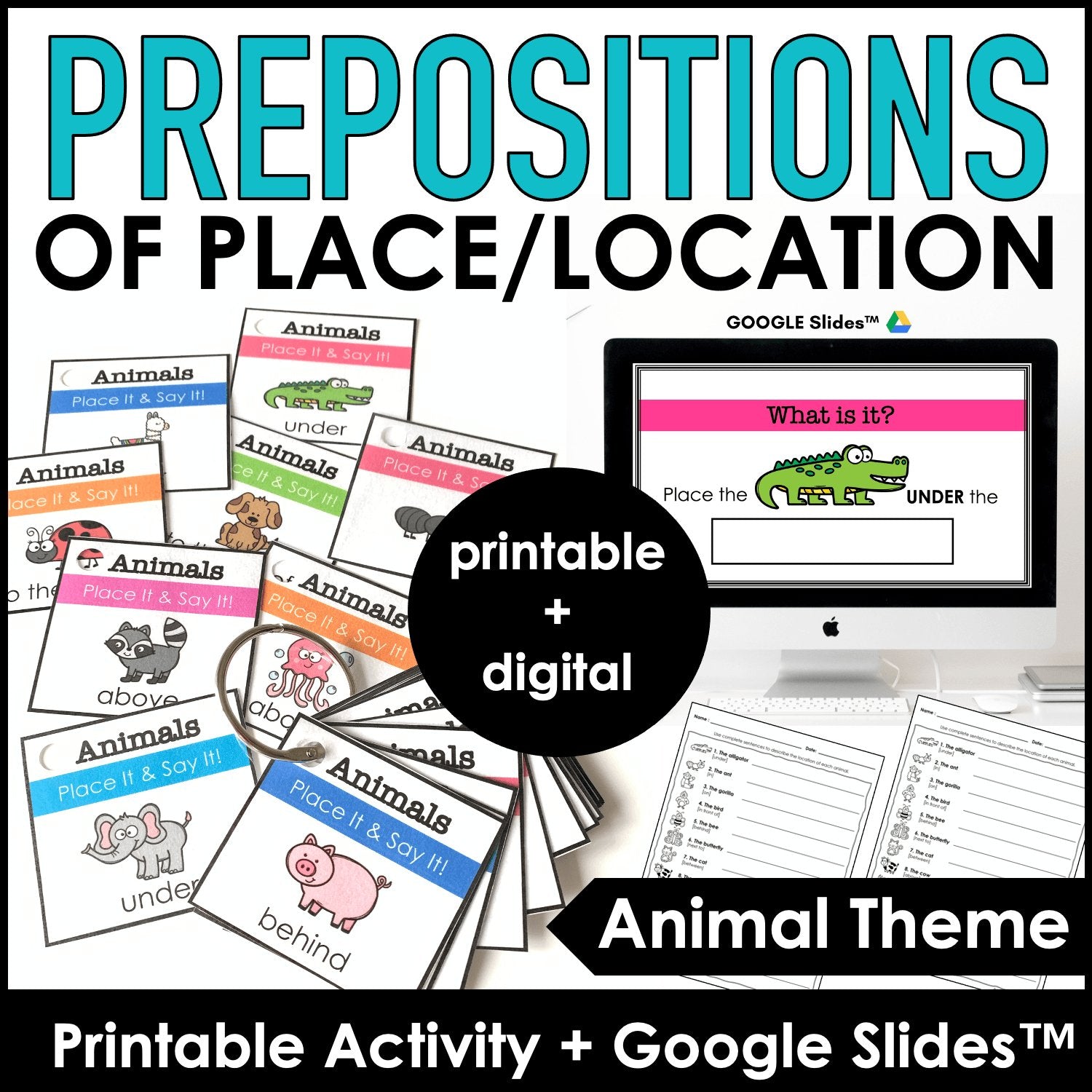 Prepositions of Place - Activity Cards & Google Slides™