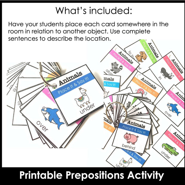 Prepositions of Place - Activity Cards & Google Slides™
