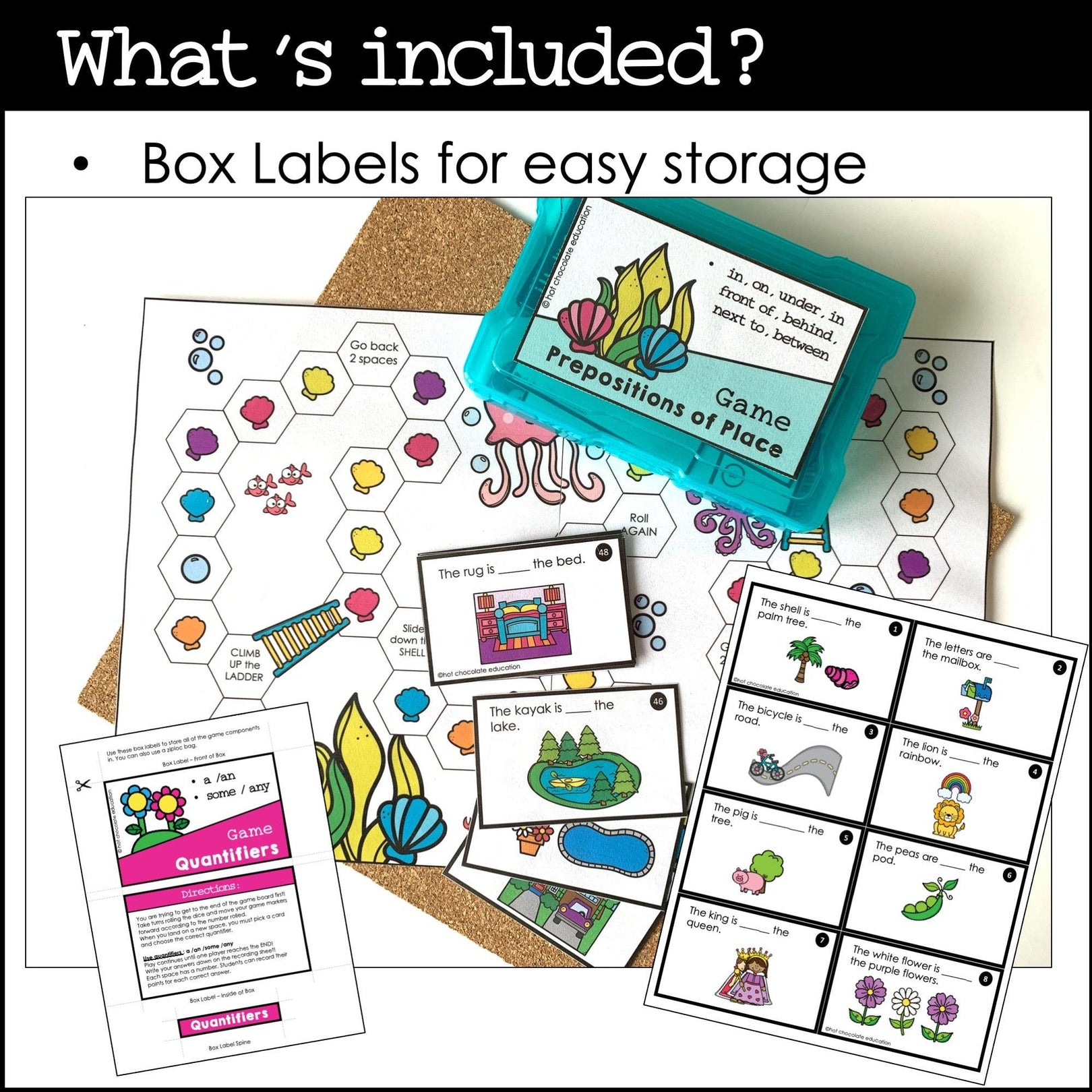 Place Prepositions Board Game | in, on, under, in front of