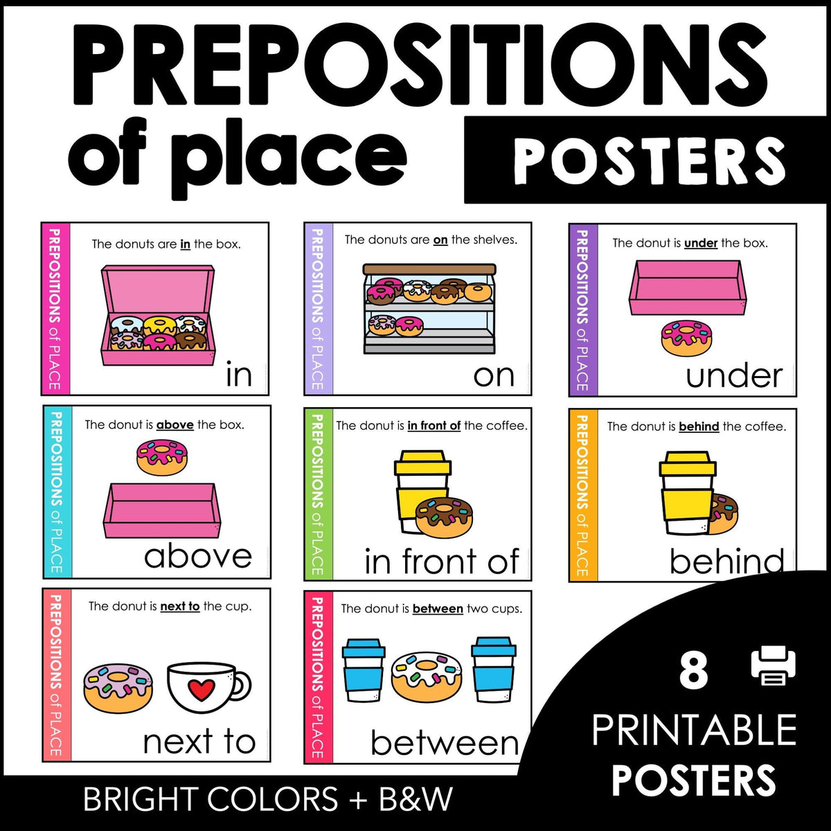 Place & Location Prepositions Poster Set - Classroom Decor – Hot ...