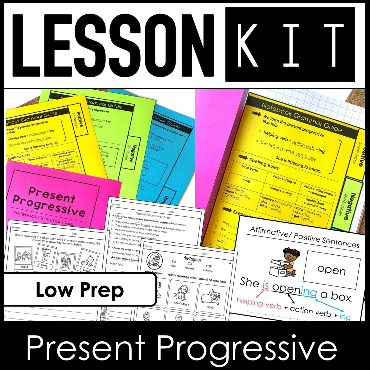 Present Progressive Lesson Kit - Teach Present Continuous – Hot ...