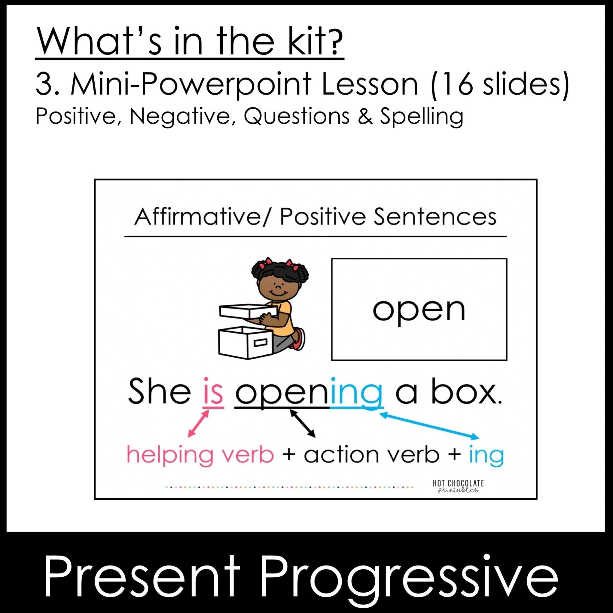 Present Progressive Lesson Kit - Teach Present Continuous – Hot ...