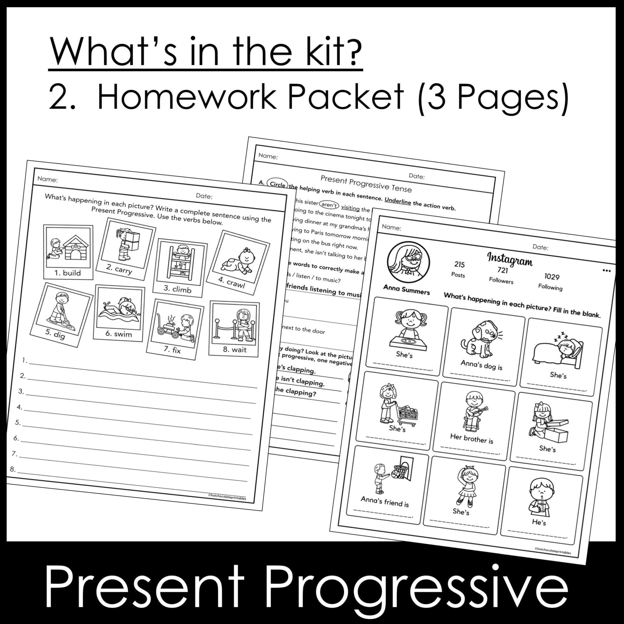 Present Progressive Lesson Kit - Teach Present Continuous – Hot ...
