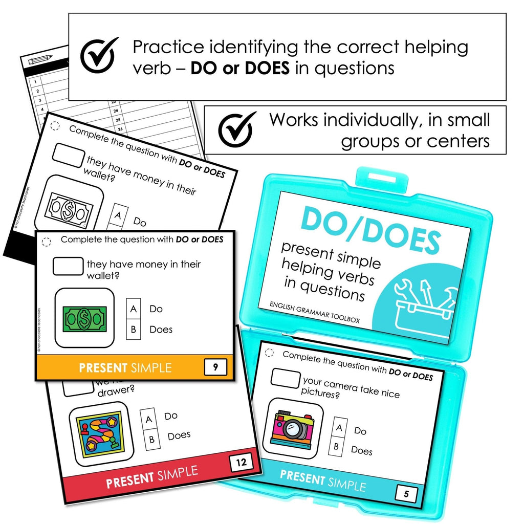 Subject-Verb Agreement Task Cards: Do or Does? – Hot Chocolate Teachables