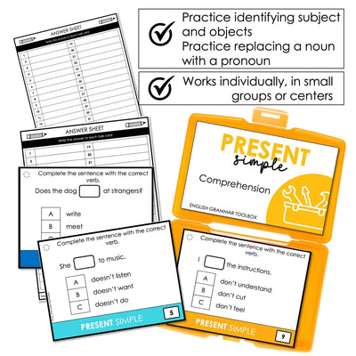 Verb Choice Task Cards Context Based Sentence Practice Hot