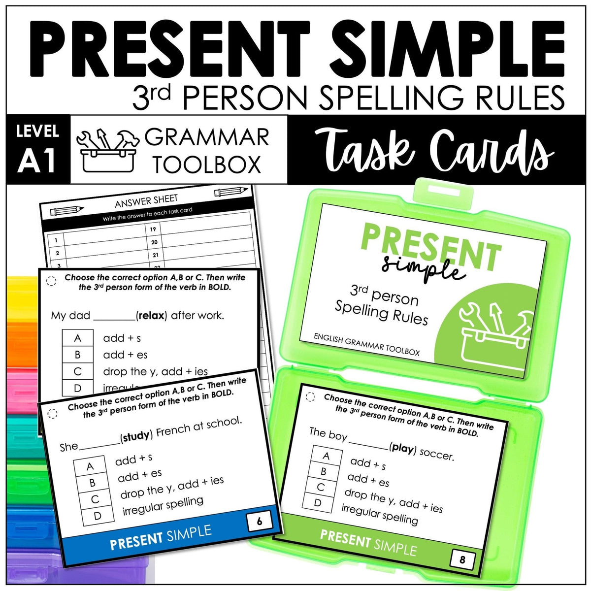 Verb Spelling Rules for 3rd Person - HE, SHE, IT – Hot Chocolate Teachables