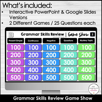 Jeopardy Style Quiz Game Shows - Hot Chocolate Teachables