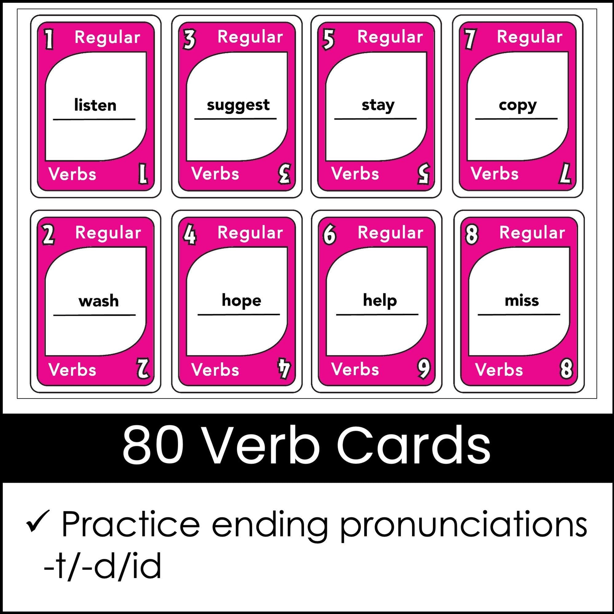 Verb Card Game: Regular Past Tense Pronunciations – Hot Chocolate ...