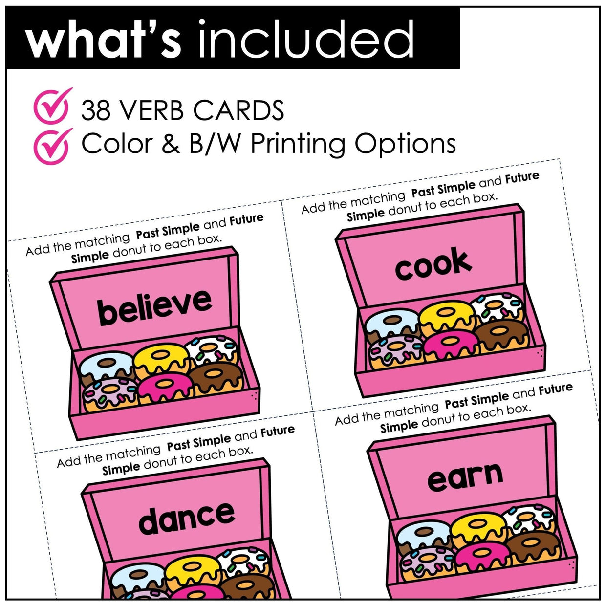 Verb Matching Activity - Present, Past, Future Tenses
