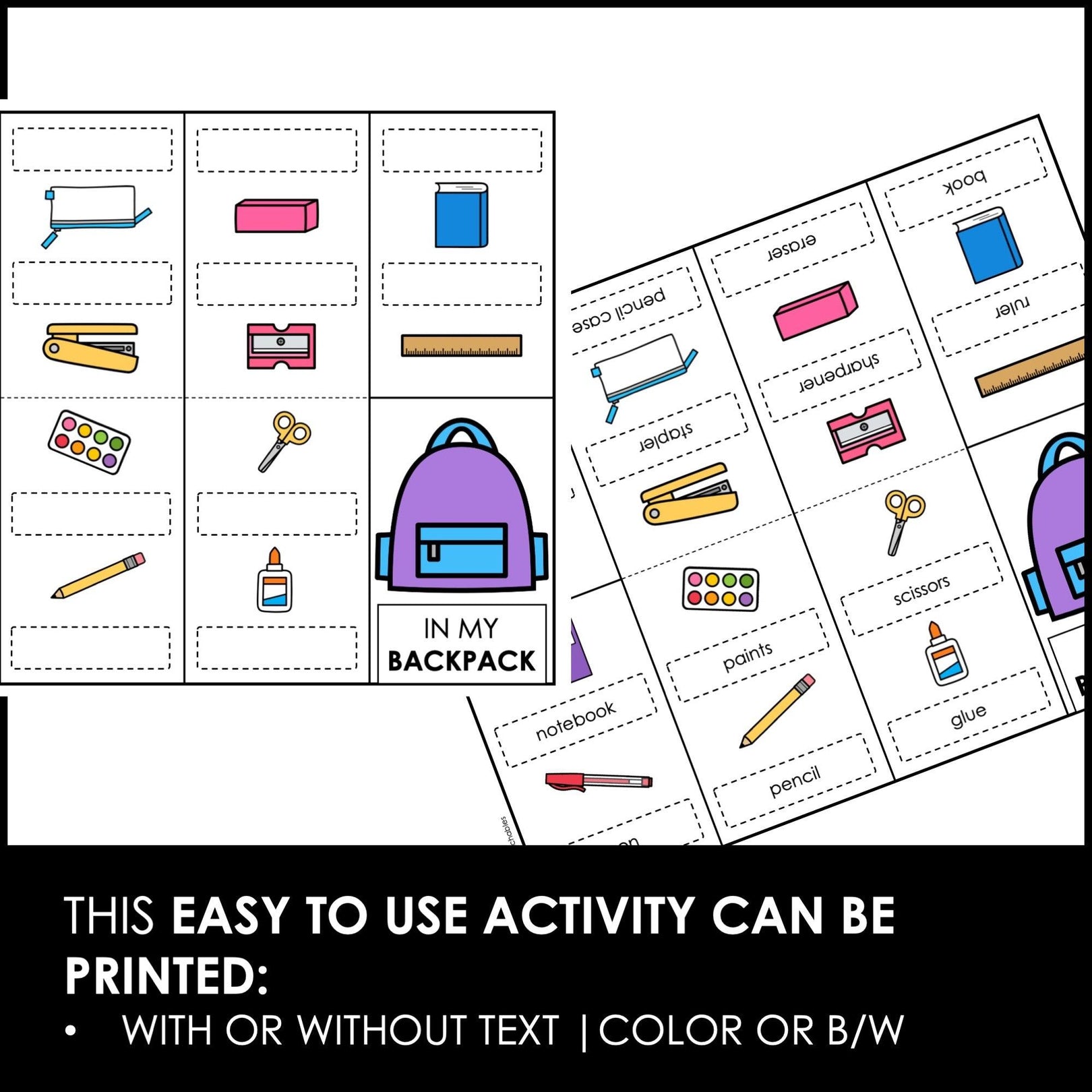 School Supplies Mini-Book | Vocabulary Picture Dictionary