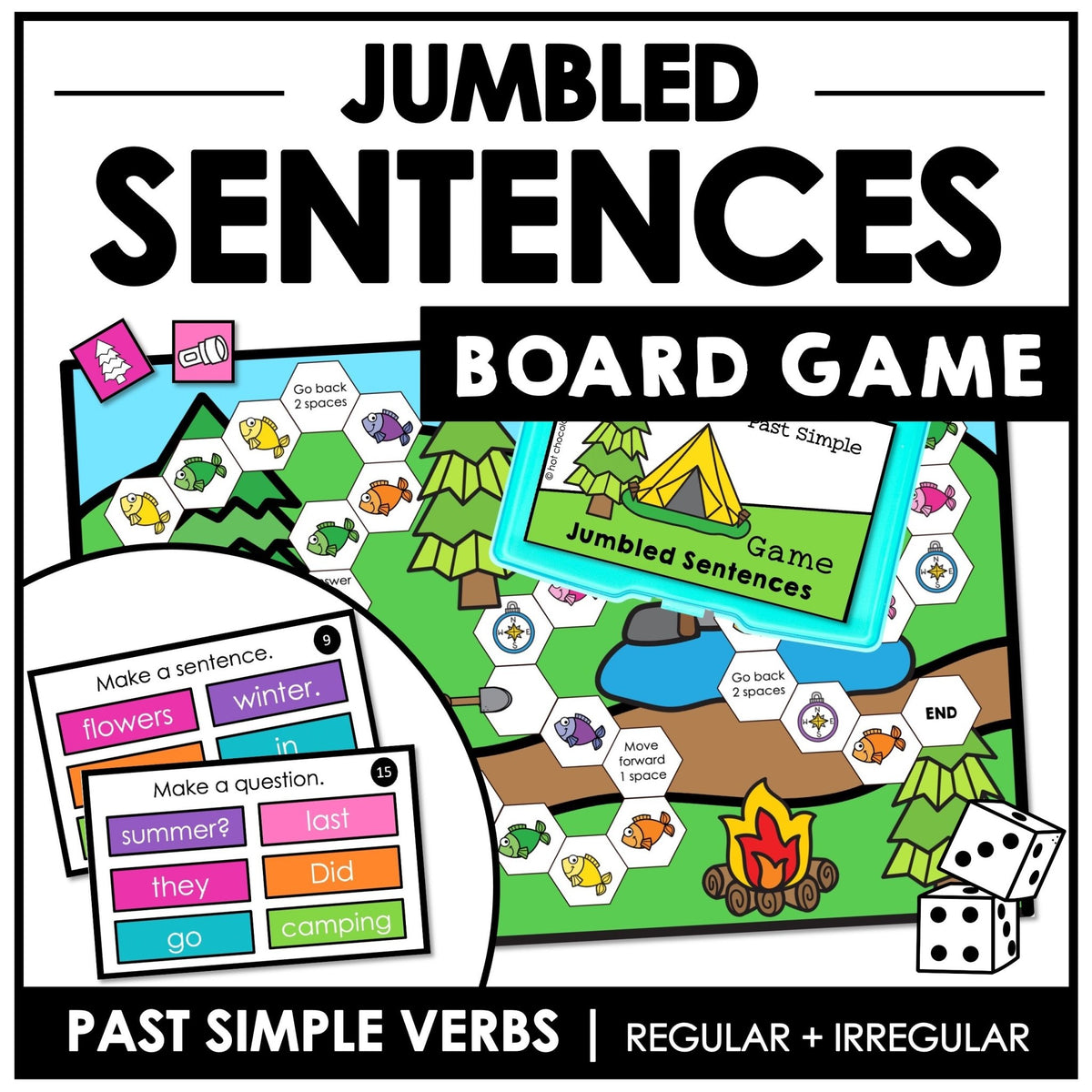 Sentence Building Board Game | Present Continuous – Hot Chocolate ...
