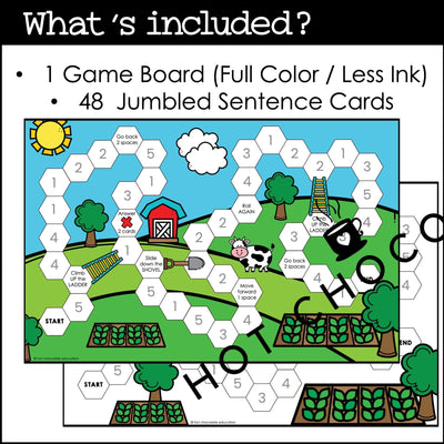 Sentence Building Board Game | Present Continuous – Hot Chocolate ...
