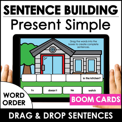 Sentence Building | Present Simple Sentences: Boom Cards – Hot ...
