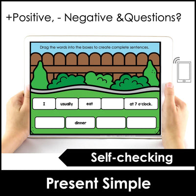 Sentence Building | Present Simple Sentences: Boom Cards – Hot ...