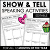 Show and Tell - Year Long Done For You Topic Prompts