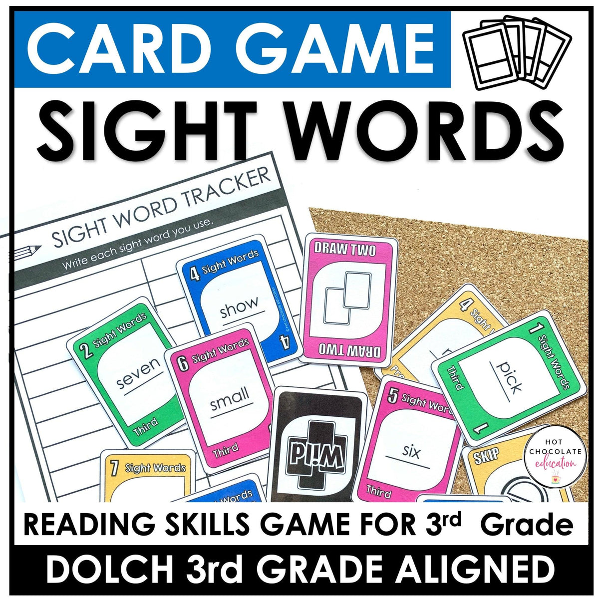3rd Grade Sight Word Card Game | Dolch Aligned – Hot Chocolate Teachables