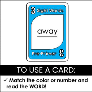 Sight Word Card Game | Dolch Pre-Primer Aligned – Hot Chocolate Teachables