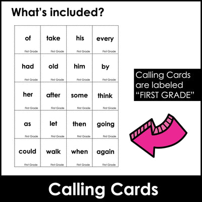 Sight Words for First Grade Bingo Game - Dolch Aligned – Hot Chocolate ...