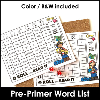 Sight Words Roll & Read - Dolch Pre Primer – Hot Chocolate Teachables