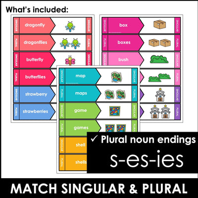 Singular and Plural Noun Suffix Match: -s, -es, -ies endings – Hot ...