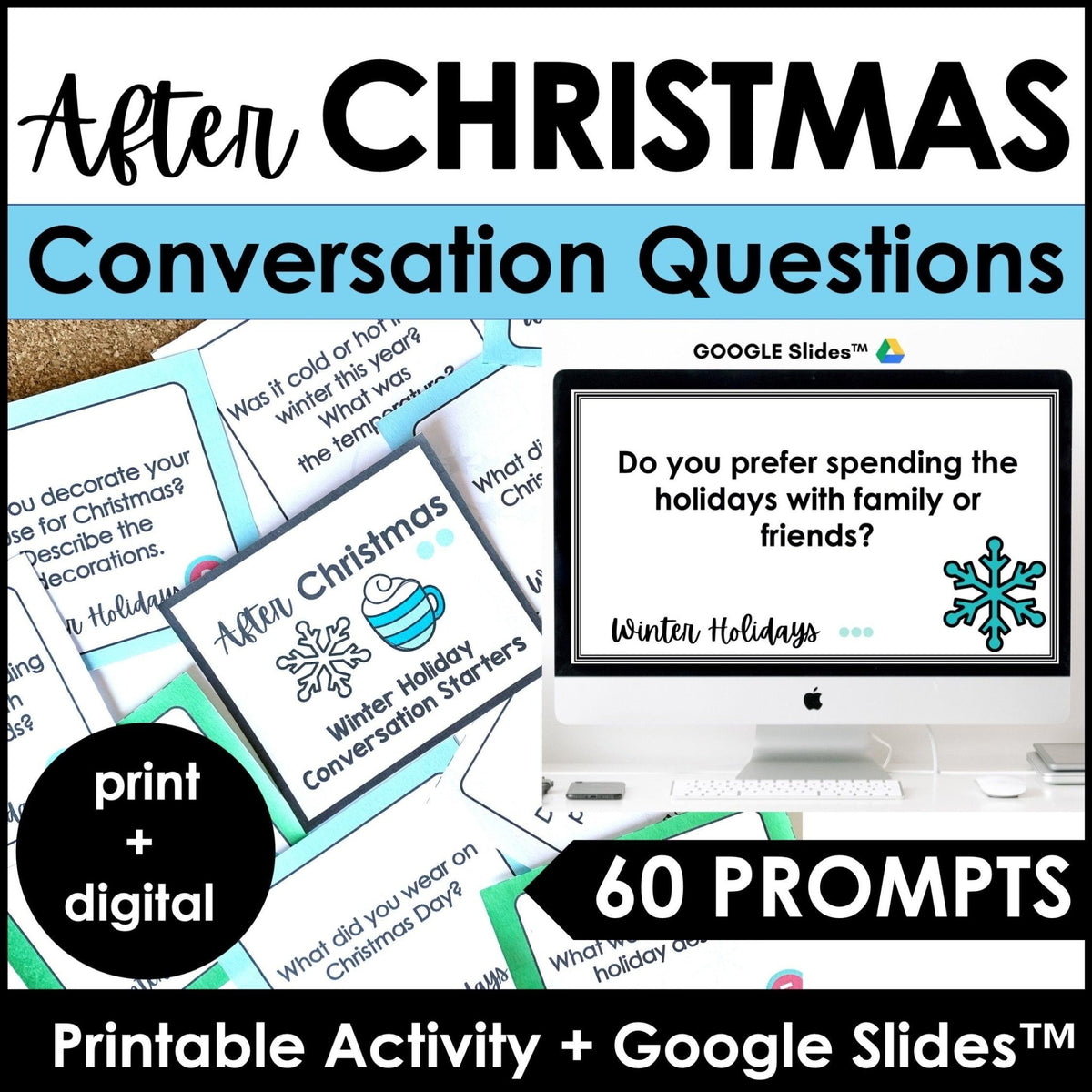 After Christmas Conversation Question Prompts for ESL – Hot Chocolate ...