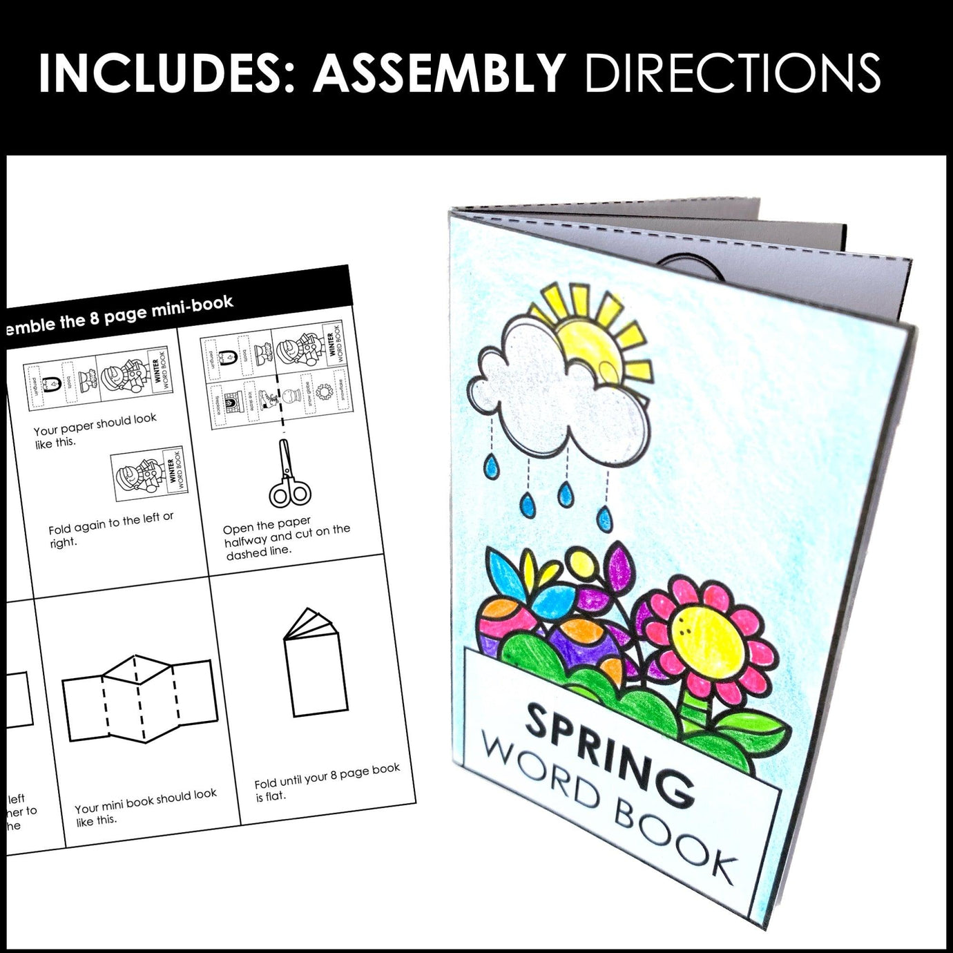 Spring Vocabulary Word Mini Book | ESL Picture Dictionary