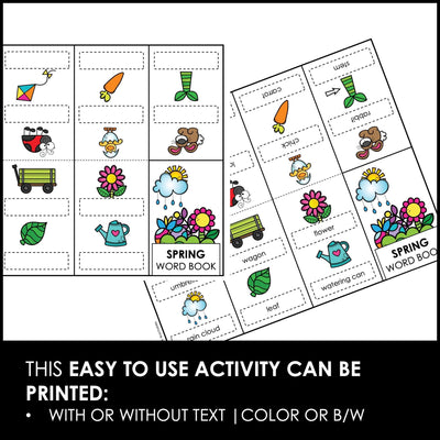 Spring Vocabulary Word Mini Book | ESL Picture Dictionary – Hot ...