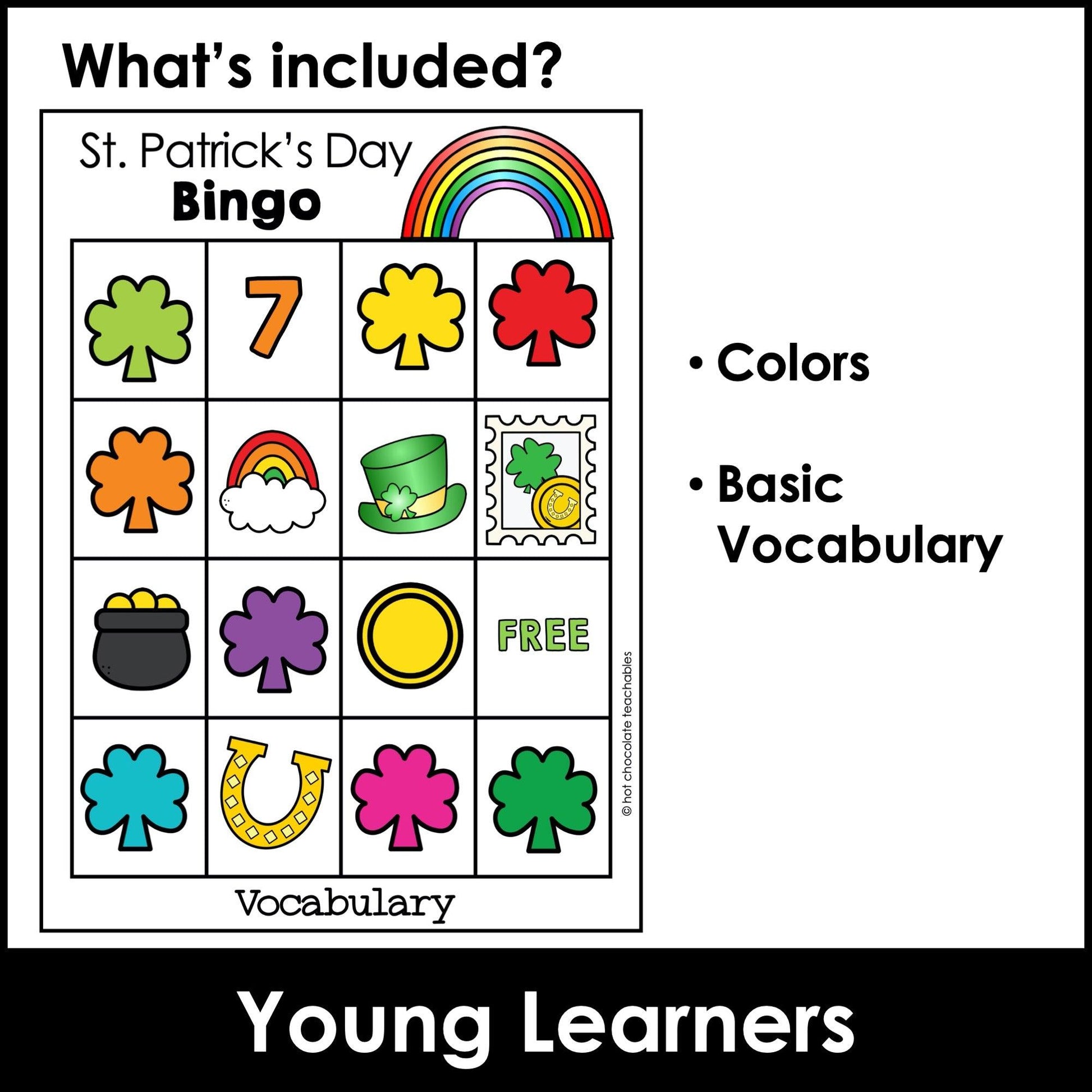 St. Patrick's Day BINGO: Basic Vocabulary & Colors