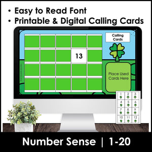 St. Patrick's Day Number Fluency 1-20 Bingo Game Bundle – Hot Chocolate ...