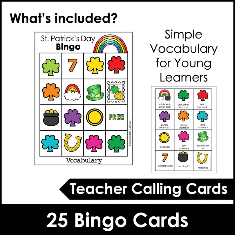 St. Patrick's Young Learners Vocabulary Bingo Game Bundle