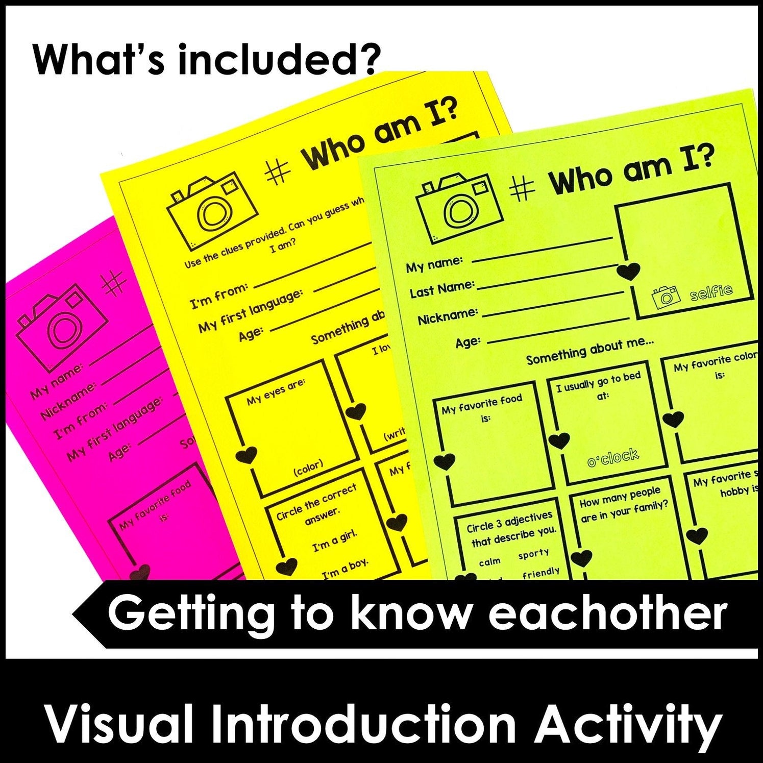 Student Profile Worksheets for Back to School - Who am I? – Hot ...