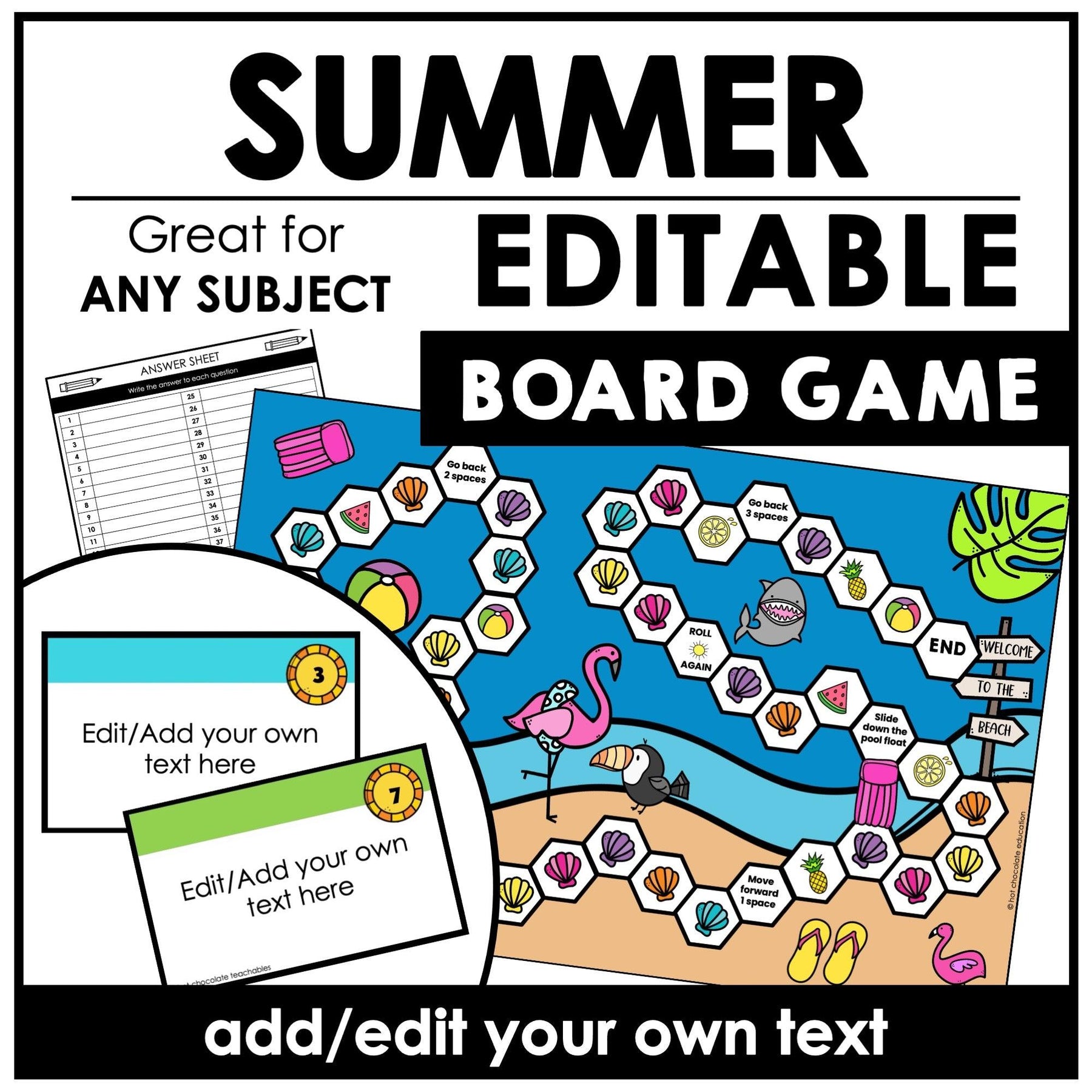 Editable Board Games - Hot Chocolate Teachables