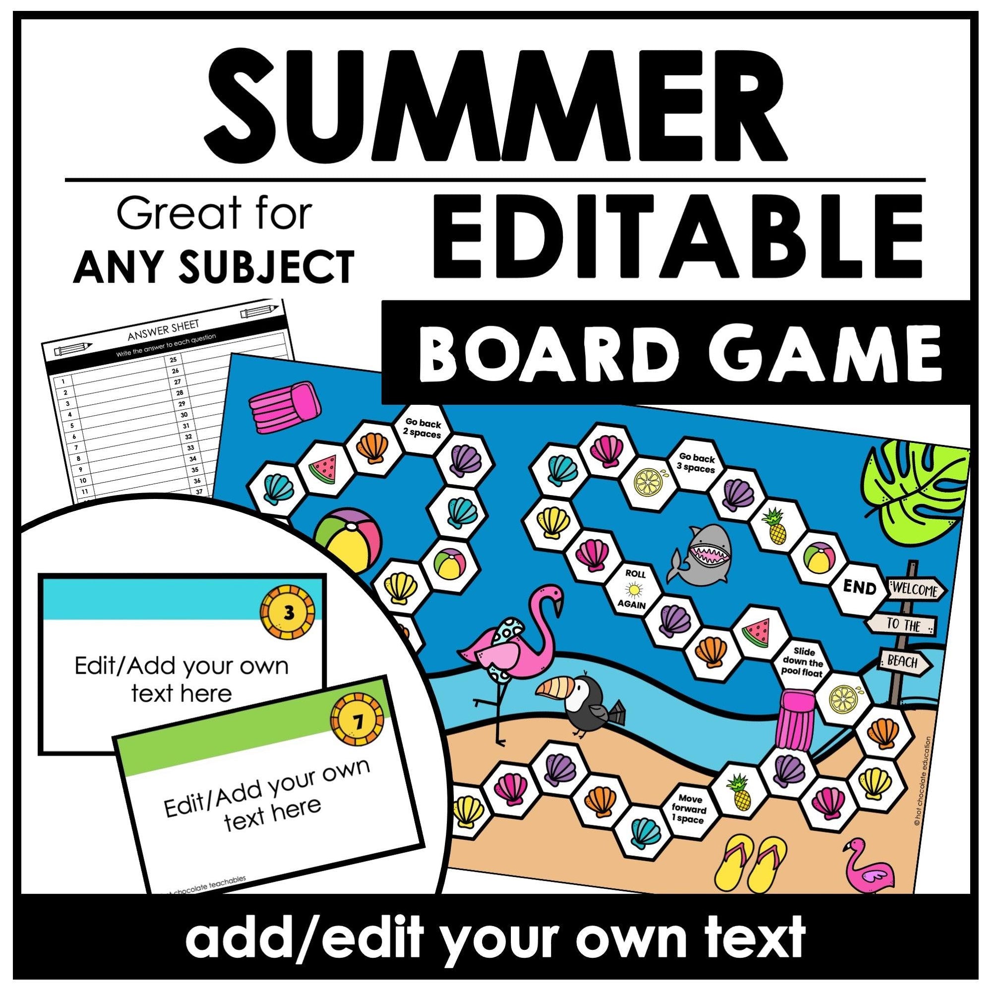 Editable Board Games - Hot Chocolate Teachables