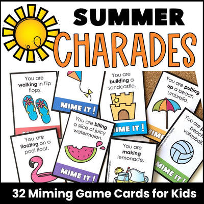 Summer Vacation Charades - Action Verb Miming Game for Kids – Hot ...
