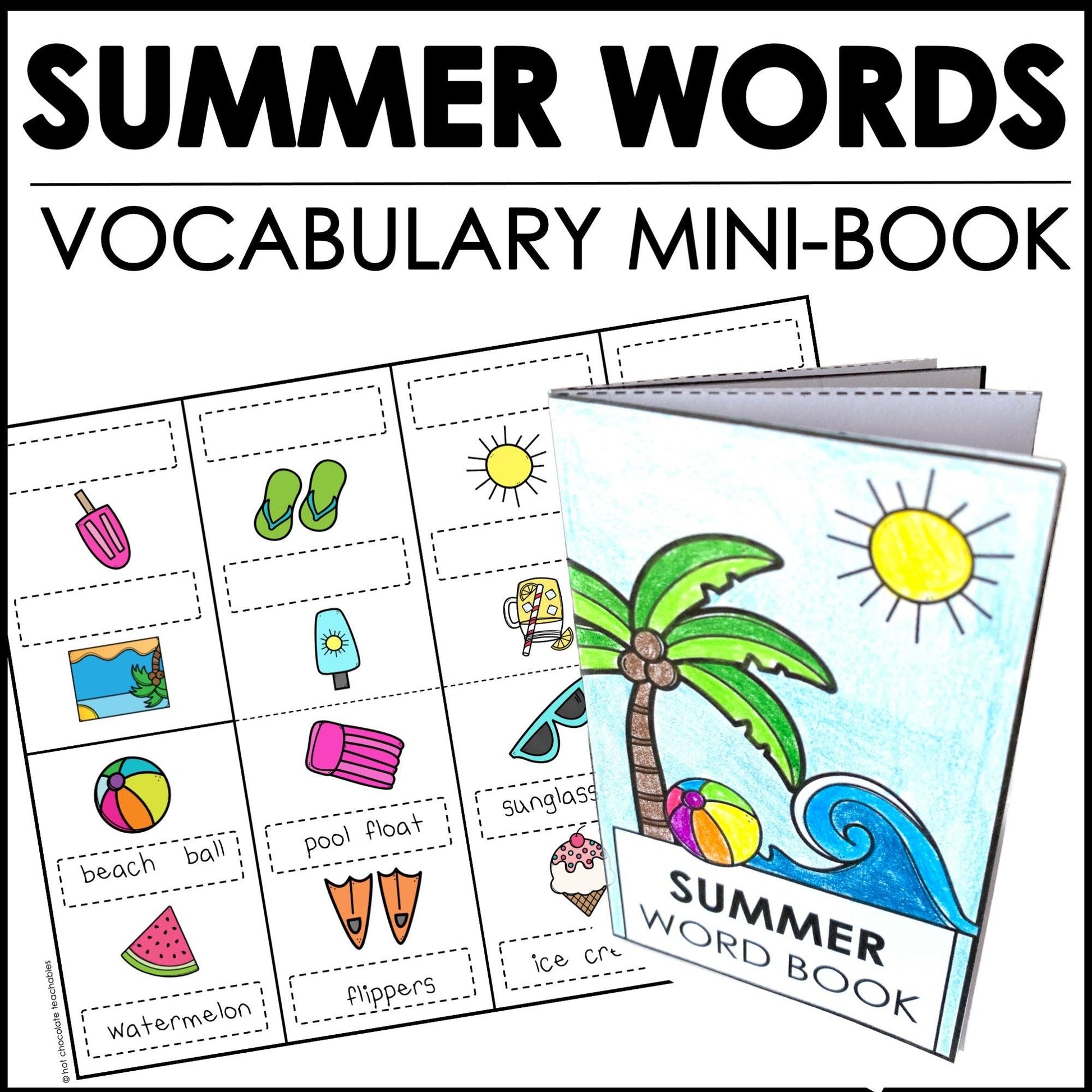 Summer Vocabulary Word Mini Book | ESL Picture Dictionary