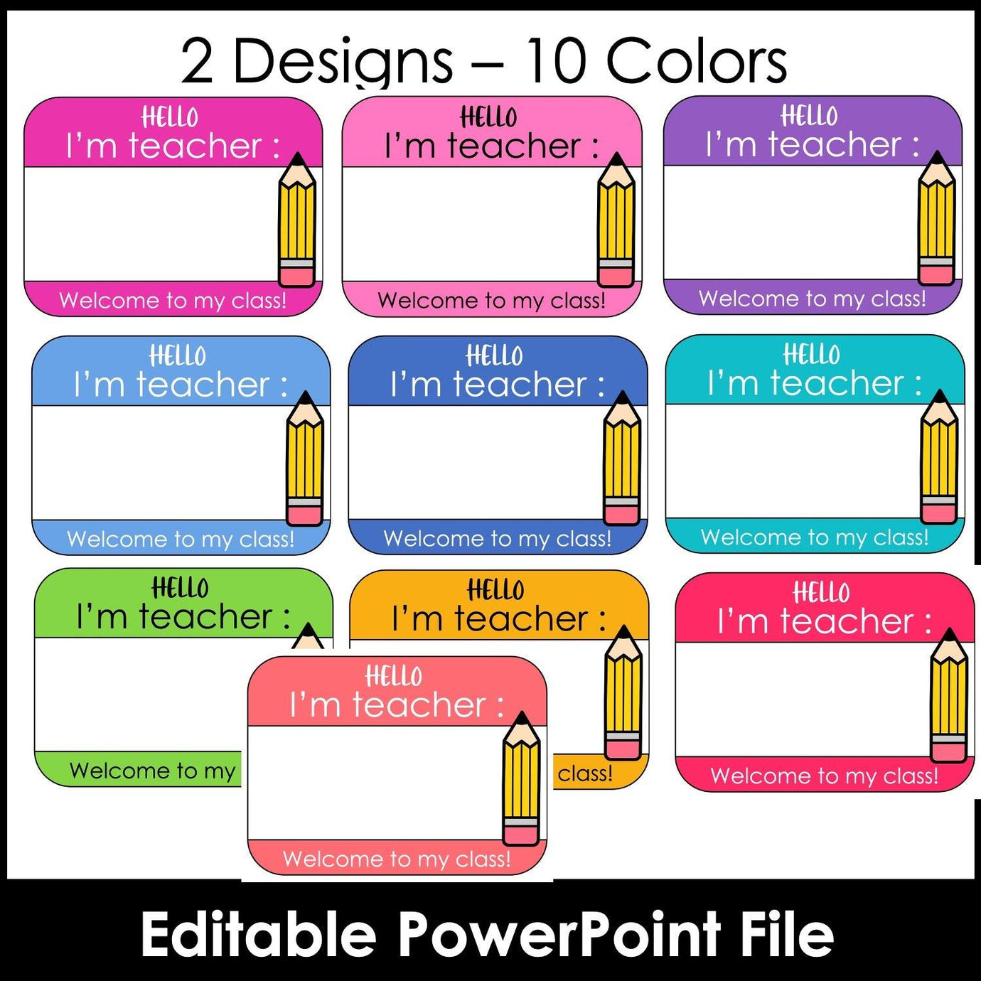 Teacher Name Posters | Hello Signs for Online Teachers