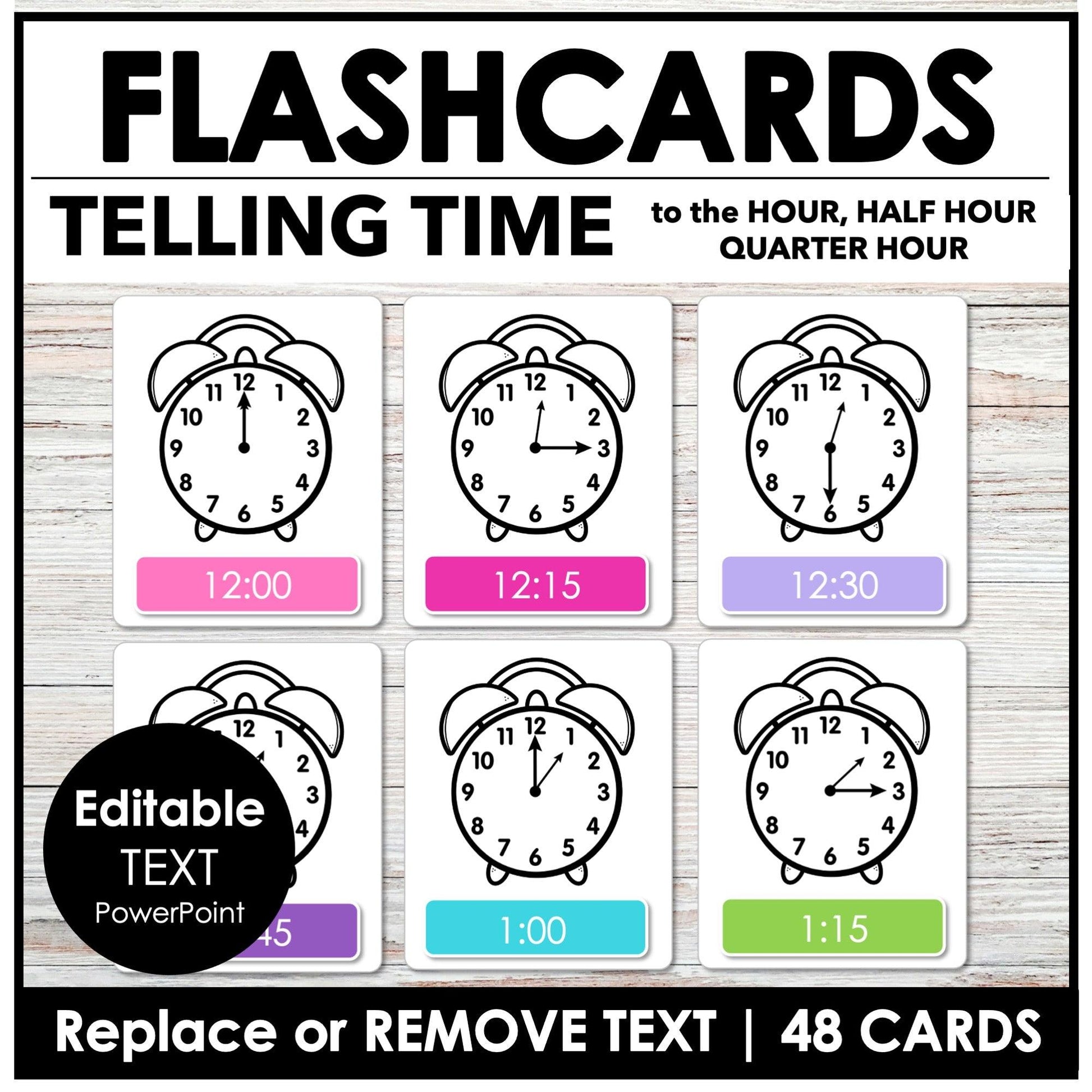 ESL Flashcards: Telling Time - Hour, Half, Quarter – Hot Chocolate ...