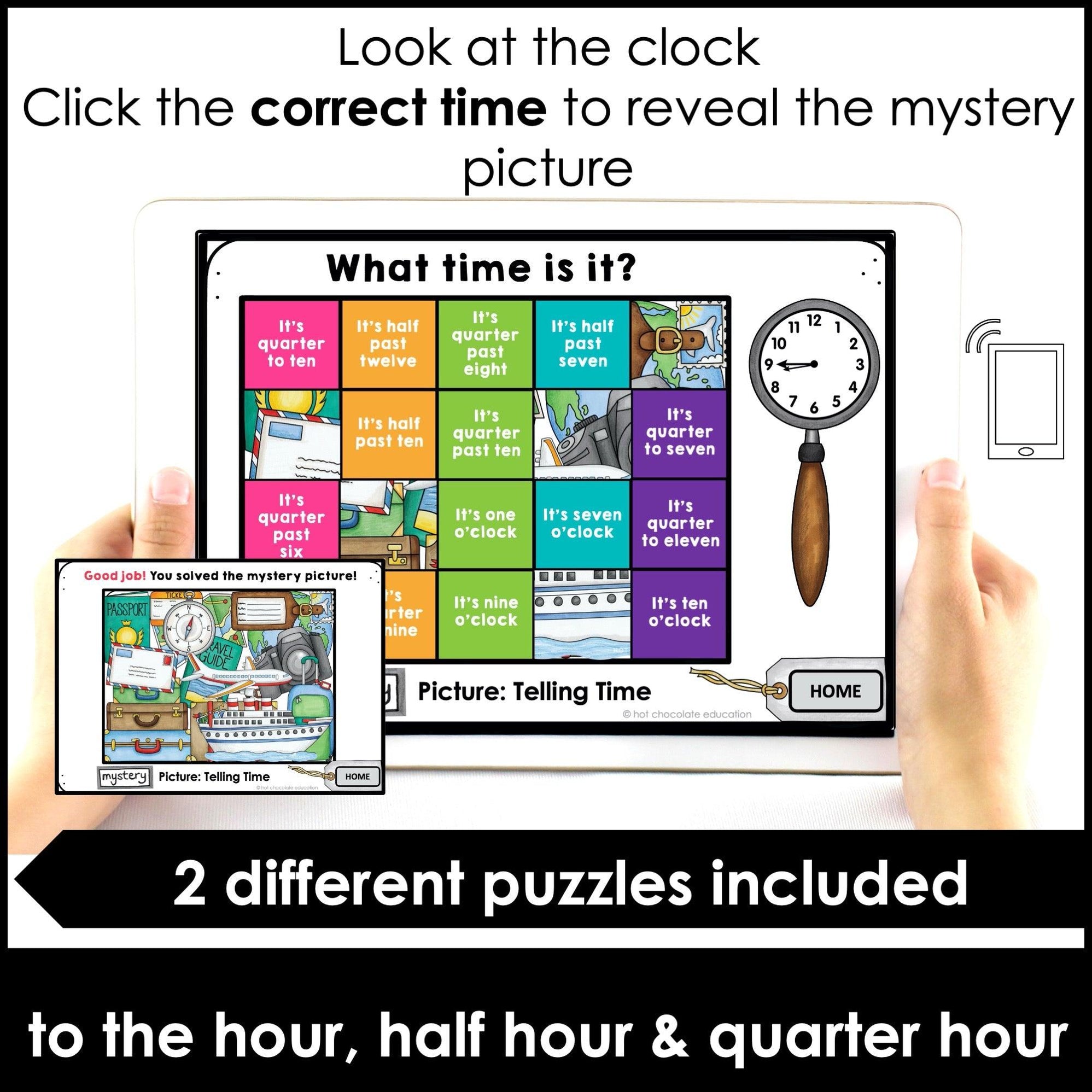 Mystery Picture Boom Cards | Telling Time – Hot Chocolate Teachables
